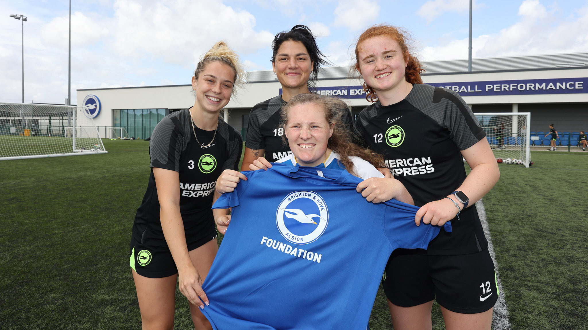 First team stars give out free t-shirts at disability football session ...